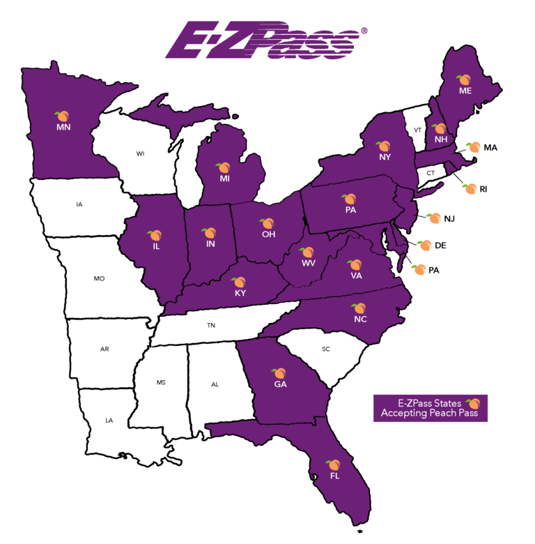 Peach Pass & E-ZPass | Seamless Toll Payments Across States - Peach ...