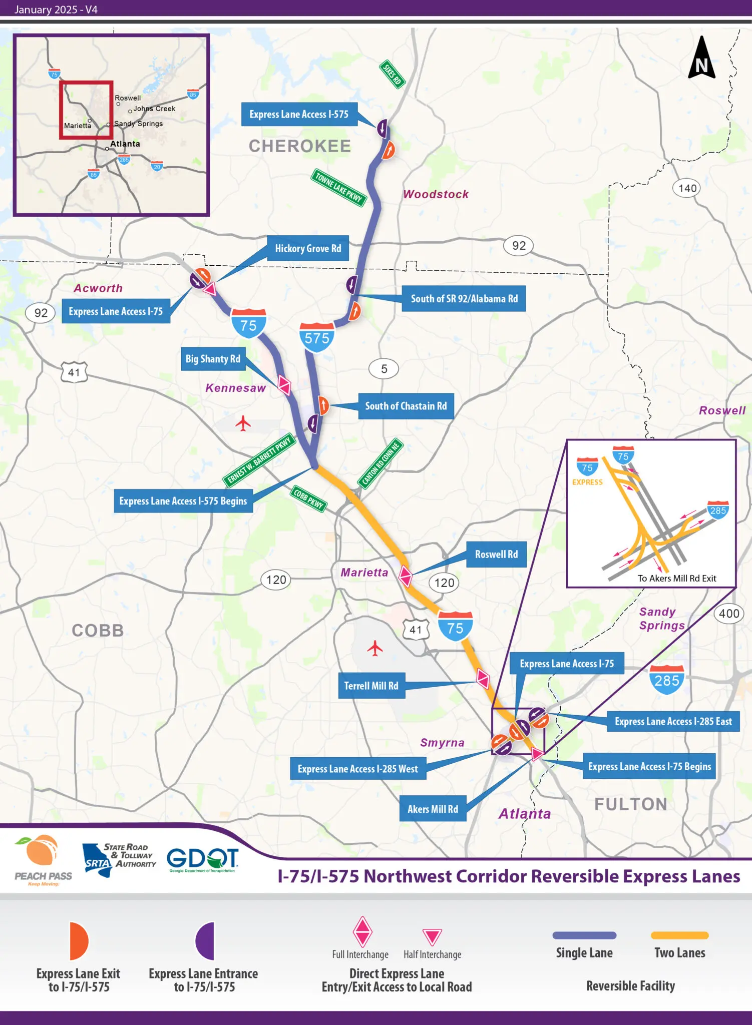 Northwest Corridor Express Lanes | Travel with Peach Pass - Peach Pass ...